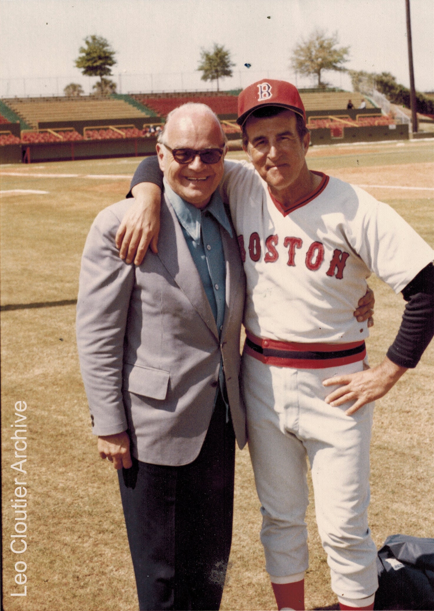 Johnny Pesky & Leo Cloutier 1975, press photo